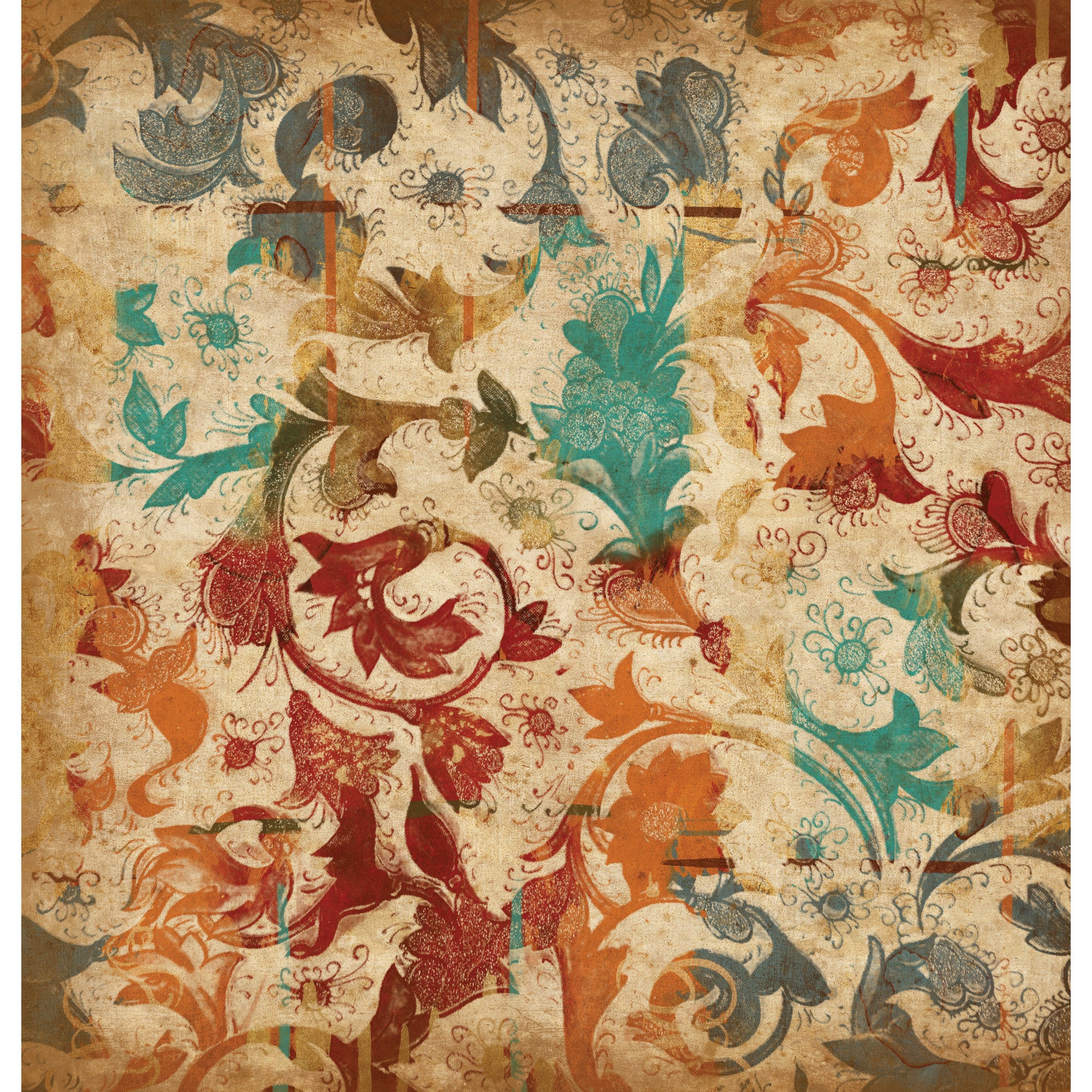 Floral Scroll Shower Curtain - Laural Home