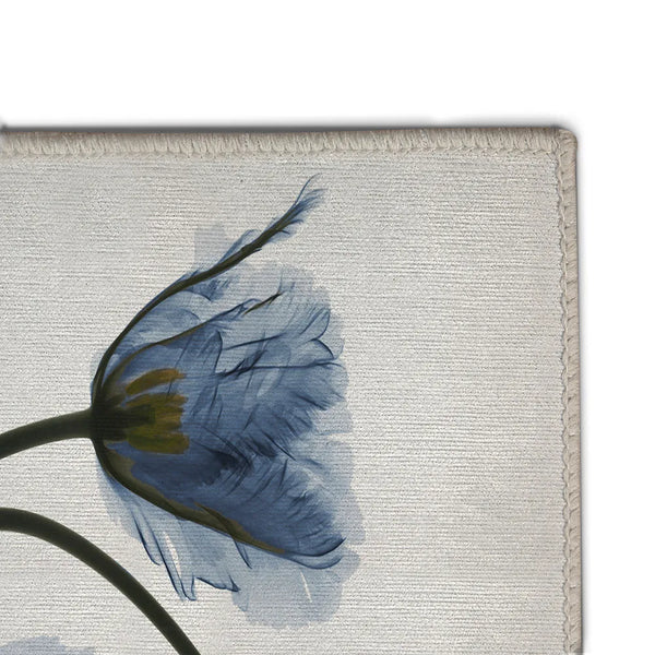 Blue Tulip Trio X-Ray Flowers Chenille Accent Rug - Laural Home