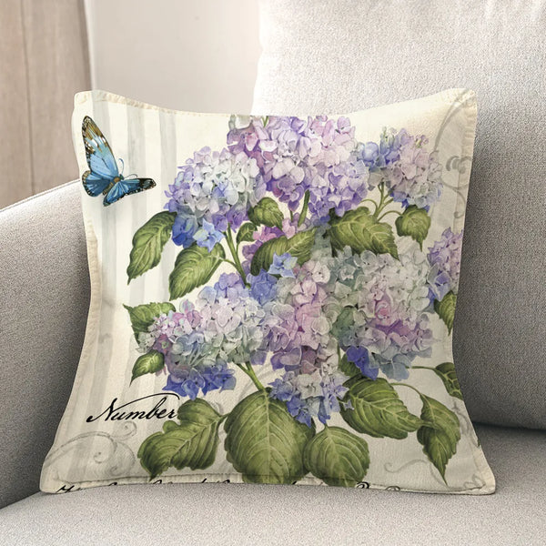 Papillon Hydrangea Indoor Decorative Pillow - Laural Home